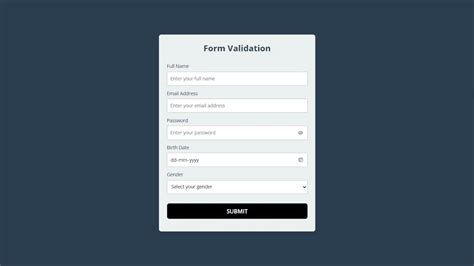 how to make form validation in html css and javascript coding stella
