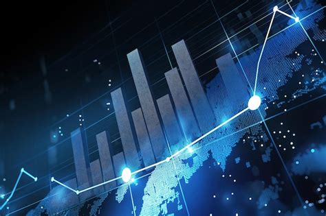 Premium Photo Global Business Growth With Bar Graph And World Map Background