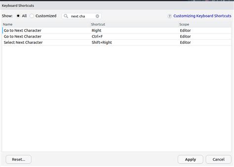 Some Keybinding Option For Cursor Movement Are Missing Issue 10277