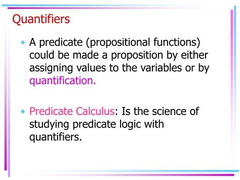 Ppt Predicates And Quantifiers Predicate Calculus Powerpoint