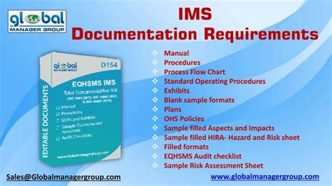 ims documentation requirements as per iso 9001 iso 14001 and iso 45001 ppt