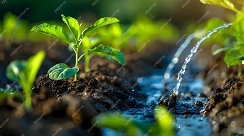 Premium Photo Efficient Irrigation Systems Optimize Water Use For