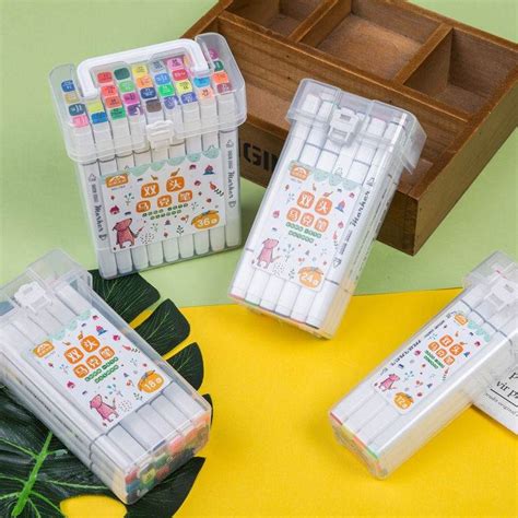 12色双头马克笔儿童小学生绘画彩笔套装 24色36色安全可水洗 虎窝淘
