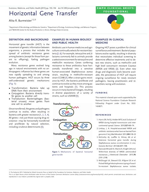 Pdf Horizontal Gene Transfer