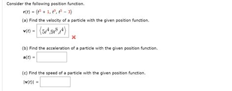 solved consider the following position function r t 5