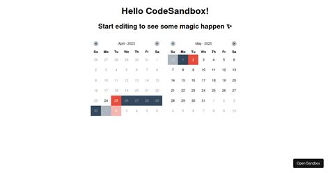 React Date Range Forked Codesandbox