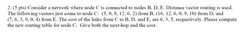 Solved Pts Consider A Network Where Node C Is Chegg