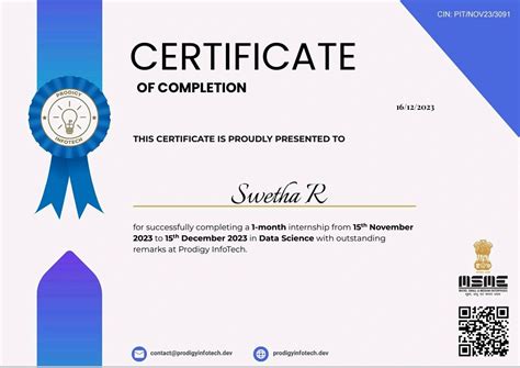 Swetha R On Linkedin Prodigyinfotech Datascience Internshipcompletion