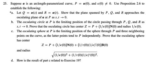 Solved a Let α be an arclength parametrized plane Chegg