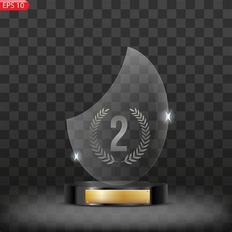 유리 우승자 트로피 유리 트로피 어워드 1등상 크리스탈상 싸인 아크릴 트로피 프리미엄 벡터