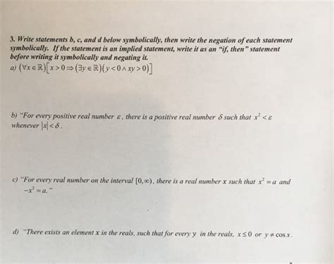 Solved 3 Write Statements B C And D Below Symbolically