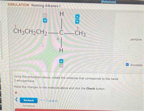 solved simulation naming alkanes i pentane annotate using