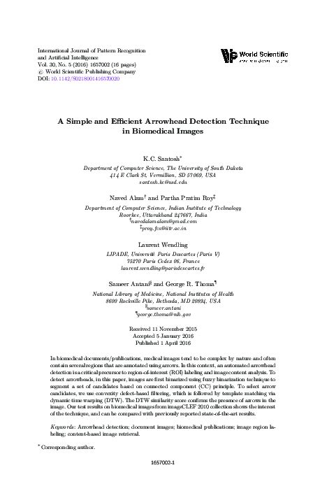 Pdf A Simple And Efficient Arrowhead Detection Technique In Biomedical Images Naved Alam
