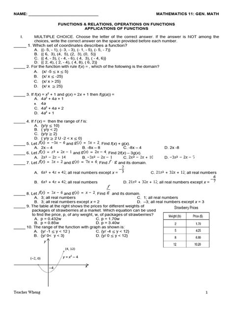 Mathematics 11 Midterms Gen Math Functions Applications Pdf