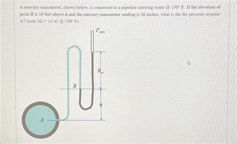 [solved] A Mercury Manometer Shown Below Is Connected To