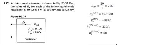 Solved 337 A Darsonval Voltmeter Is Shown In Fig P337