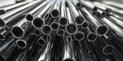 Industrial Array Of Steel Tubes Generative Ai Stock Illustration