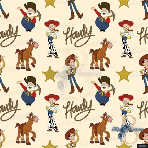 Toy Story Seamless Pattern Woodys Round Up Seamless File Etsy