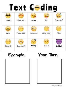 Text Coding With Emojis No Prep By The Night Owl S Nest TPT