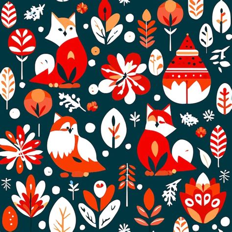 Winter Pattern Vector Illustration Premium Ai Generated Vector