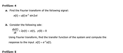 solved problem 4 a find the fourier transform of the following signal