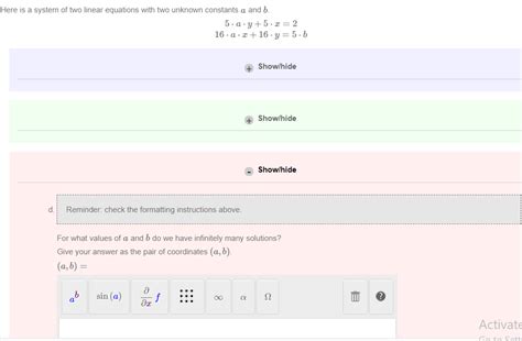 Solved Here Is A System Of Two Linear Equations With Two Chegg