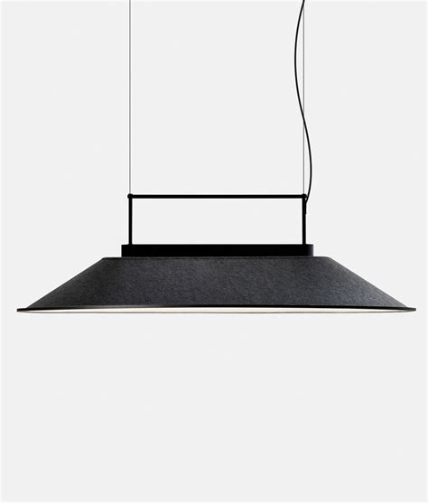 Grey Felt Suspended Wide Led Ceiling Light