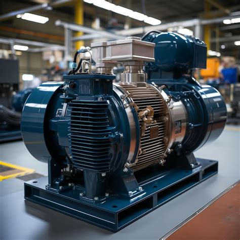 Asynchronous Electric Motor For Pump Modern Chemical Industrial Ai Generated Premium Ai