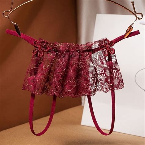 小女人 藝妓 刺繡開檔情趣丁字內褲 紅 Pchome 24h購物