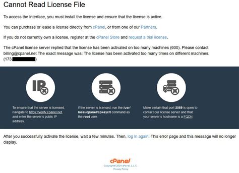 Cannot Read License File Activated Too Many Times On Different Machines Cpanel