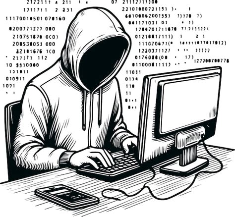 Iconic Computer Hacker Icon Vector Silhouette Template On Isolated White Background Premium Ai