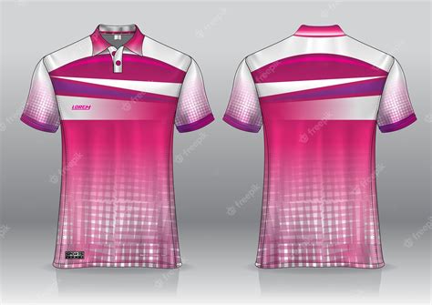 티셔츠 폴로 스포츠 디자인 유니폼 템플릿을 위한 배드민턴 저지 모형 프리미엄 벡터