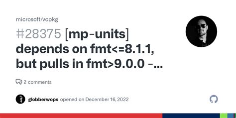Mp Units Depends On Fmt 900 Missing Header · Issue 28375 · Microsoftvcpkg · Github