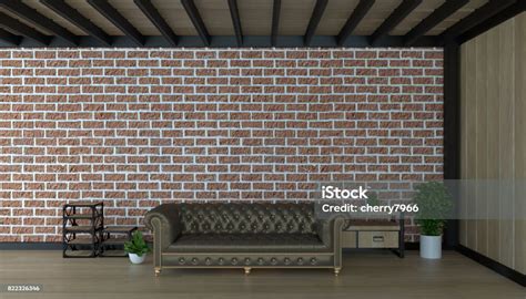 예술 작품에 대 한 객실 장식 벽돌 벽 벽 앞 현대 로프트 스타일 3d 렌더링 오순절 현대 클래식 소파 0명에 대한 스톡 사진 및 기타 이미지 Istock