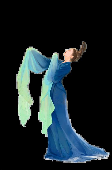 只此青绿人物 花瓣网