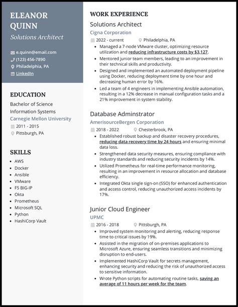 7 Solutions Architect Resume Examples That Work In 2025