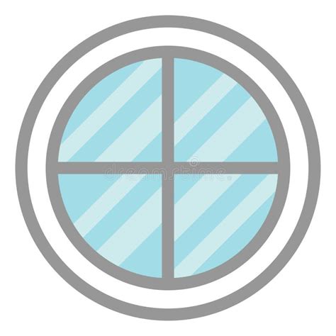 Wooden White Circle Window Icon Stock Vector Illustration Of