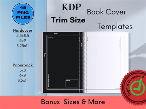 Book Cover Design Trim Size Templates By Kdp Standards Etsy