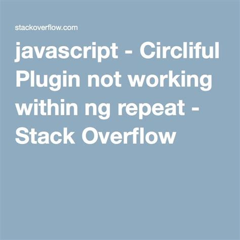 Circliful Plugin Not Working Within Ng Repeat Plugins Stack Overflow
