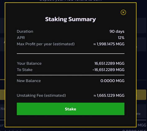 replace with early unstaking fee estimated · issue 337 · mgguild