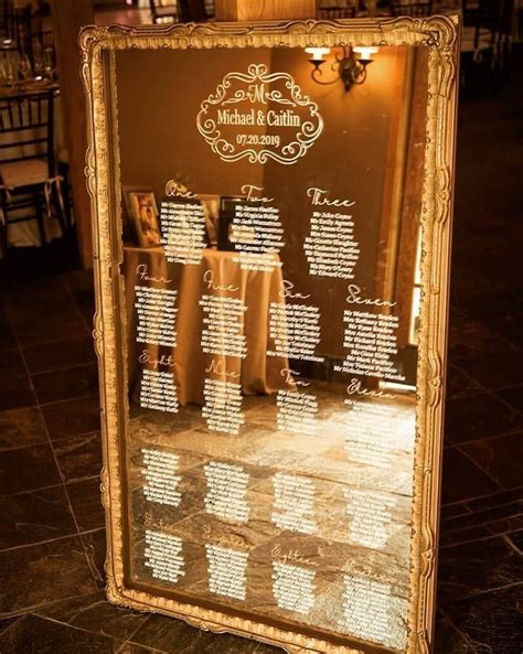Custom Decal Header Monogram Decal Seating Chart Decal Wedding Seating Chart Mirror Decal