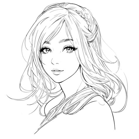 Premium Vector A Vector Art Handdrawn Pencil Of A Beautiful Cute Girl