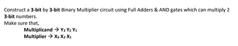 Solved Construct A Bit By Bit Binary Multiplier Circuit Chegg Com
