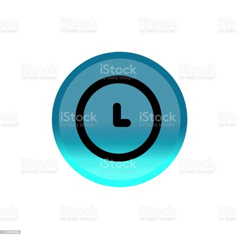 시계 단추 아이콘입니다 파란색 둥근 단추입니다 편집 가능한 스트로크 간단한 일러스트 레이 션 모바일 개념 웹 디자인 응용 프로그램 Ui 디자인 템플릿 벡터 0명에 대한 스톡