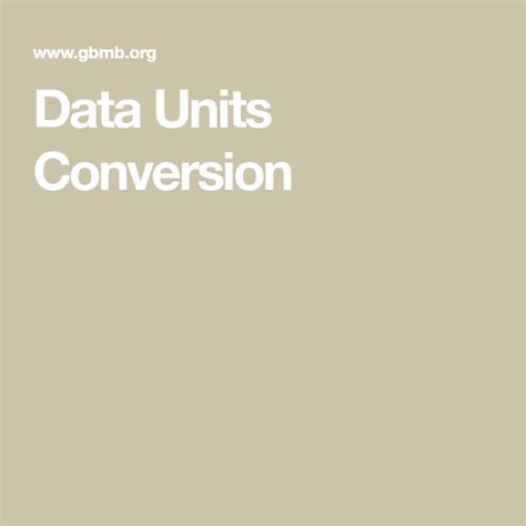 Data Units Conversion
