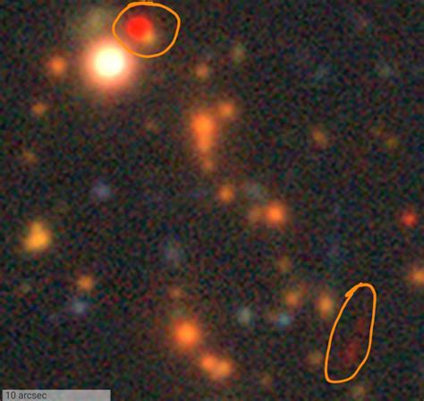 Perhaps The Red Blob The Red Arc Are The Same Object Interesting Things LegacySurvey