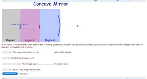 Solved Concave Mirror If An Object Is Located At C Then