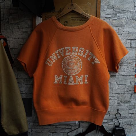 60s Champion” University Of Miami” Short Sleeve Sweat 身幅49” Feeling
