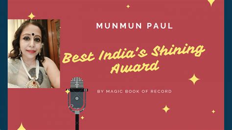 Munmun Paul Shining Star Award In Karnataka Magic Book Of Record