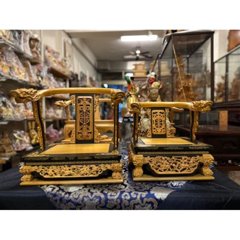 【華嚴雕刻】 仿黑檀入龍椅 神明疊椅。神明龍椅八吋八疊尺三龍椅 尺三疊尺六龍椅 蝦皮購物